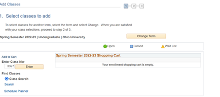 Waitlisting a Class | Ohio University